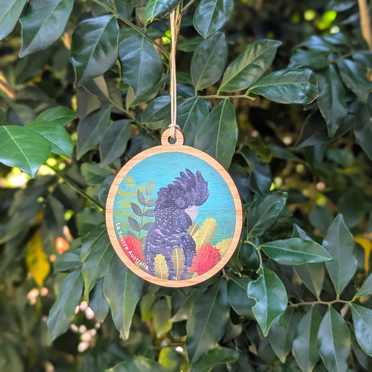 Black Cockatoo Wood Hanging Ornament Christmas Gift Made in Australia ...