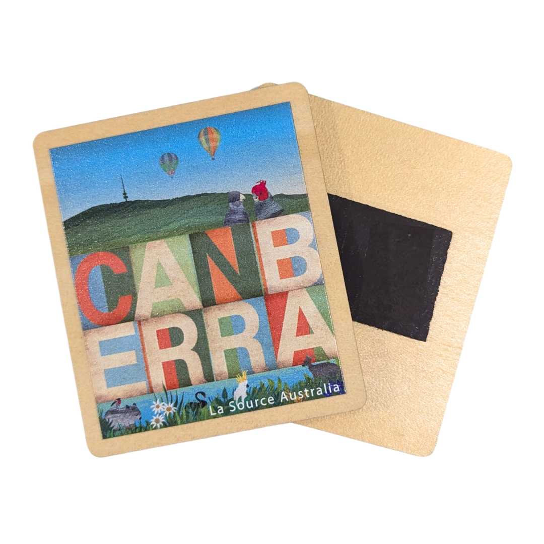 Wooden Magnet Made in Australia Gift - Canberra Theme Gang gang Wombat ...