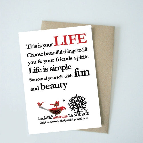 Life Message Greeting Card - Made in Australia – La Source Australia