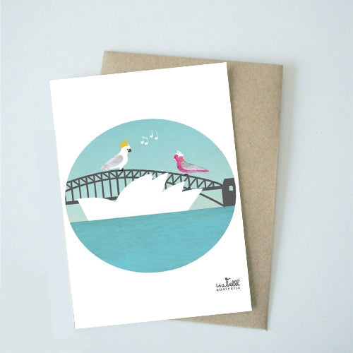 Sydney Opera House Greeting Card - Cockatoo Galah - Made in Australia ...