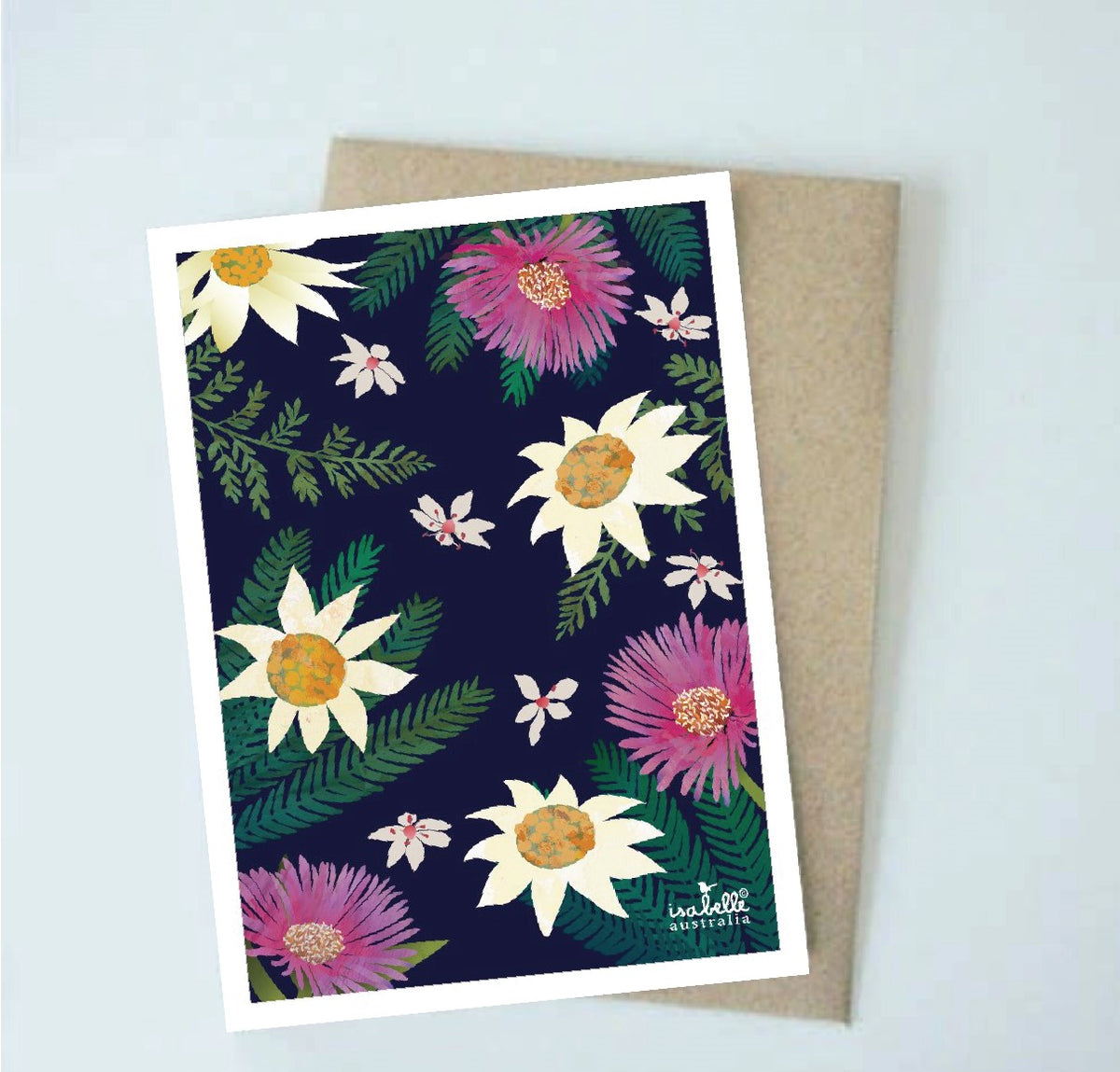Australian Native Flowers Card - Flannel Flower PigFace Flora – La ...